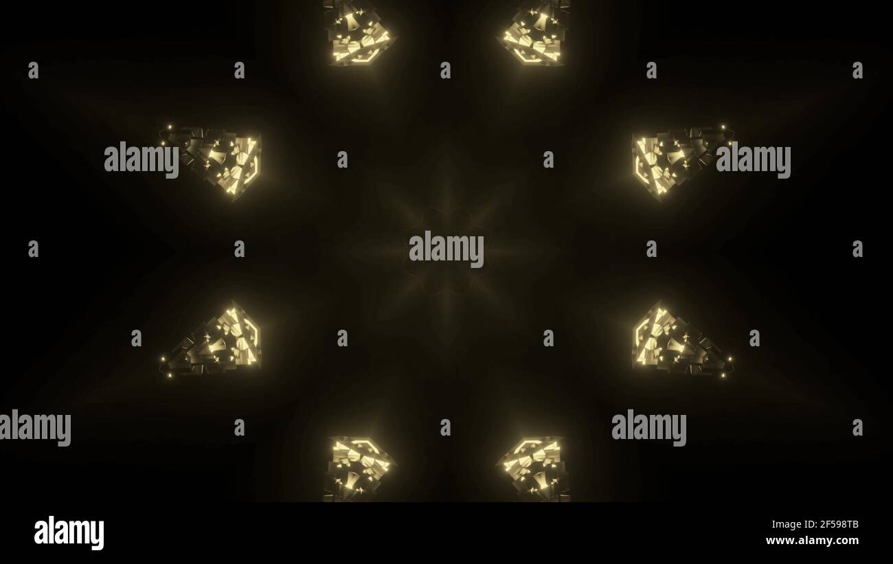 Bright golden lights in darkness 4K UHD 3d illustration Stock Photo - Alamy