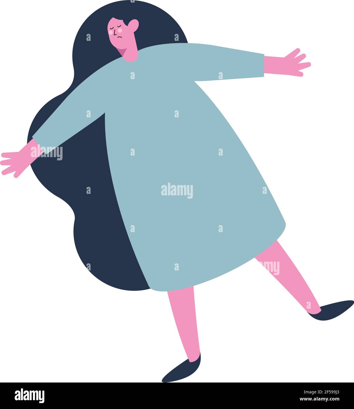 depressed girl lying character icon Stock Vector Image & Art - Alamy