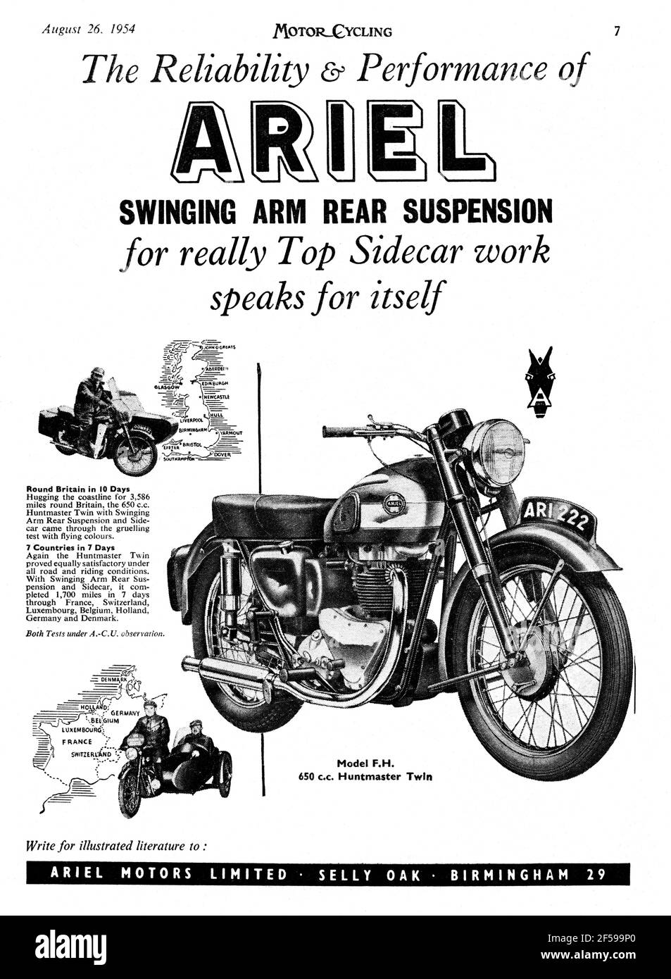 Ariel motorbike hi-res stock photography and images - Alamy