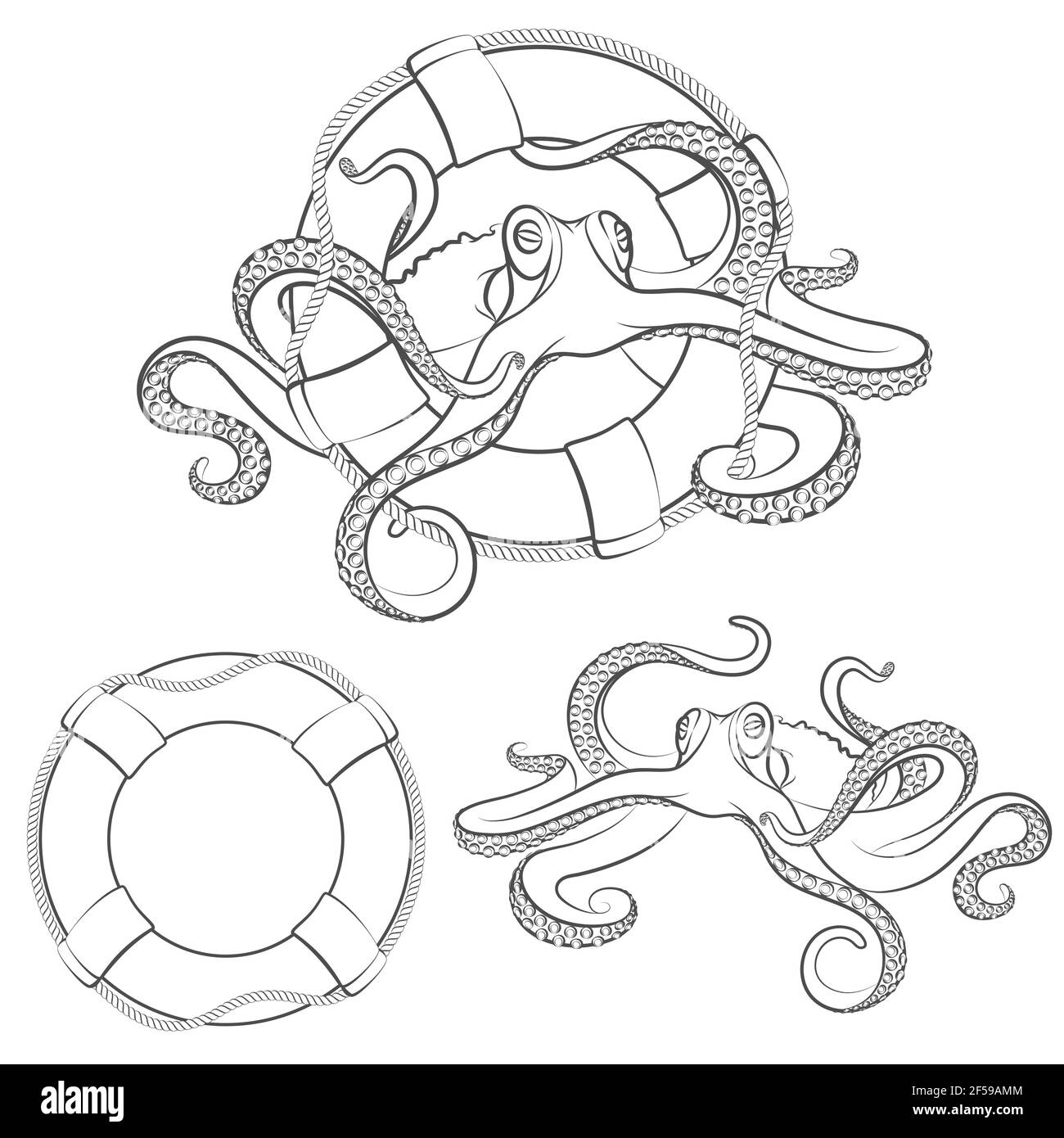 Life buoy isolated on Black and White Stock Photos & Images - Alamy