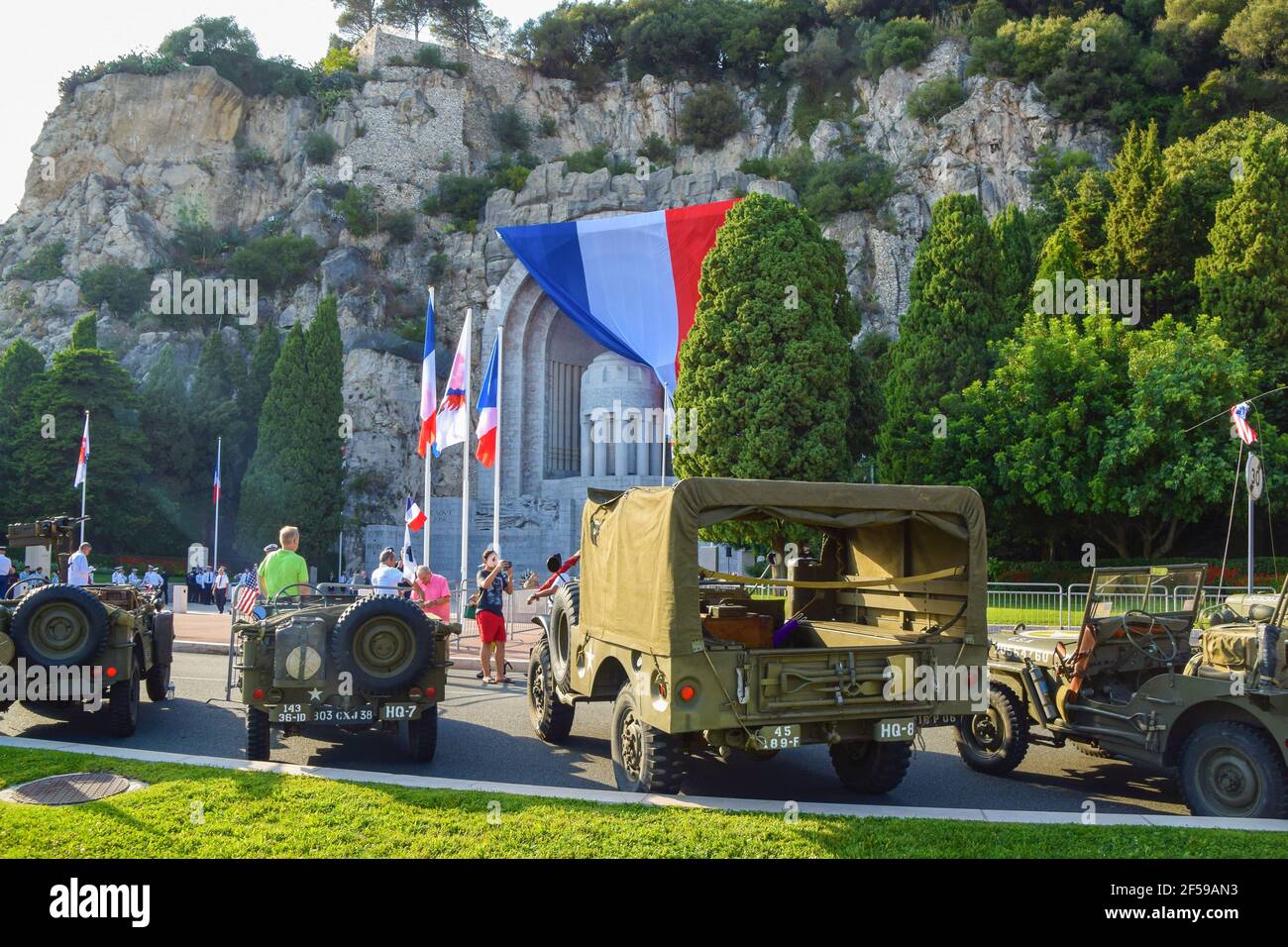 Nice, France, 28th August 2019. commemoration of the involvement of USA ...
