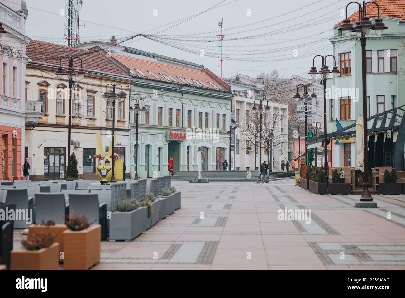BRCKO DISTRICT, BOSNIA AND HERZEGOVINA - Dec 18, 2020: Streets of Brcko ...
