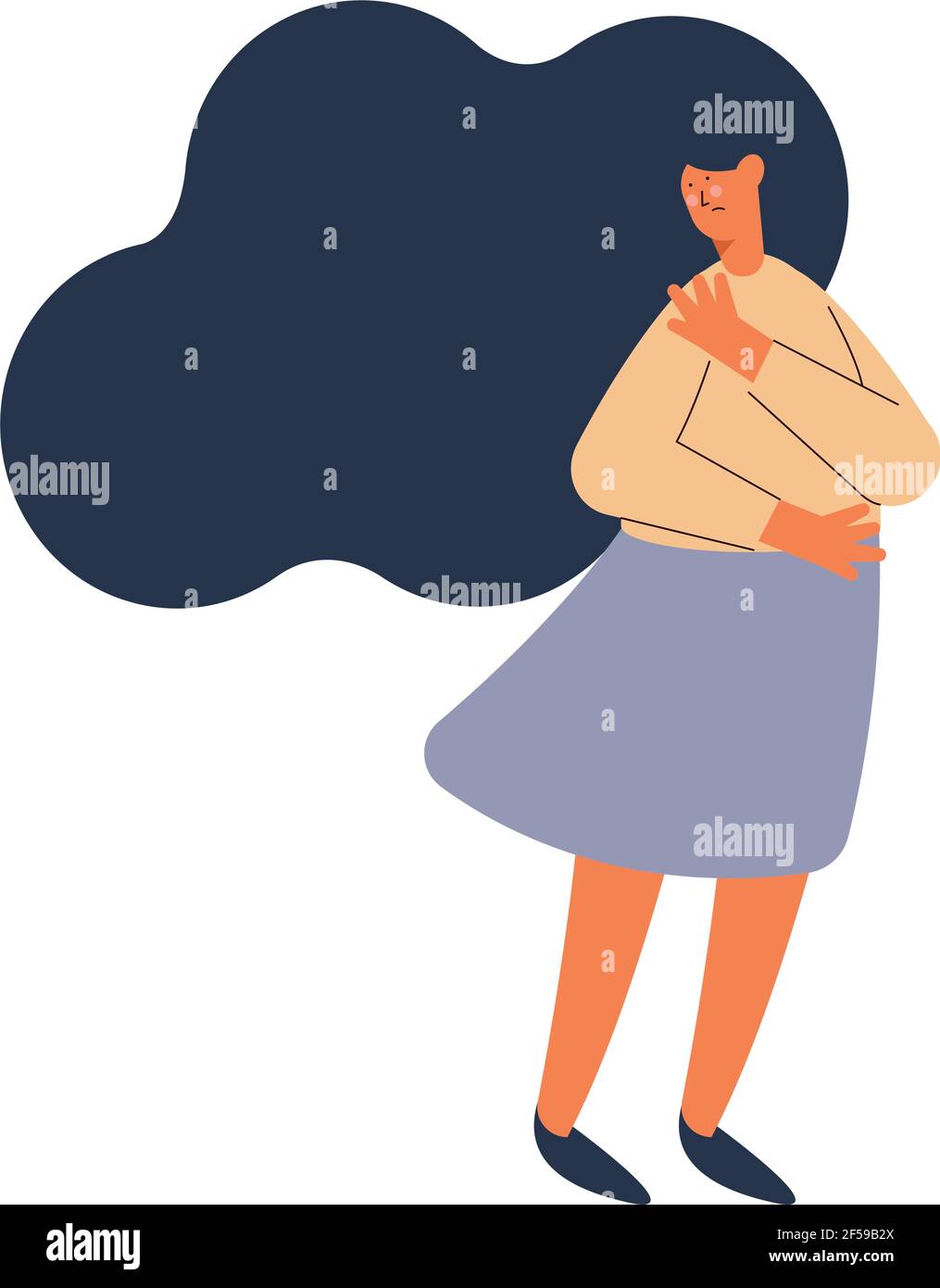 depressed woman character standing icon Stock Vector Image & Art - Alamy