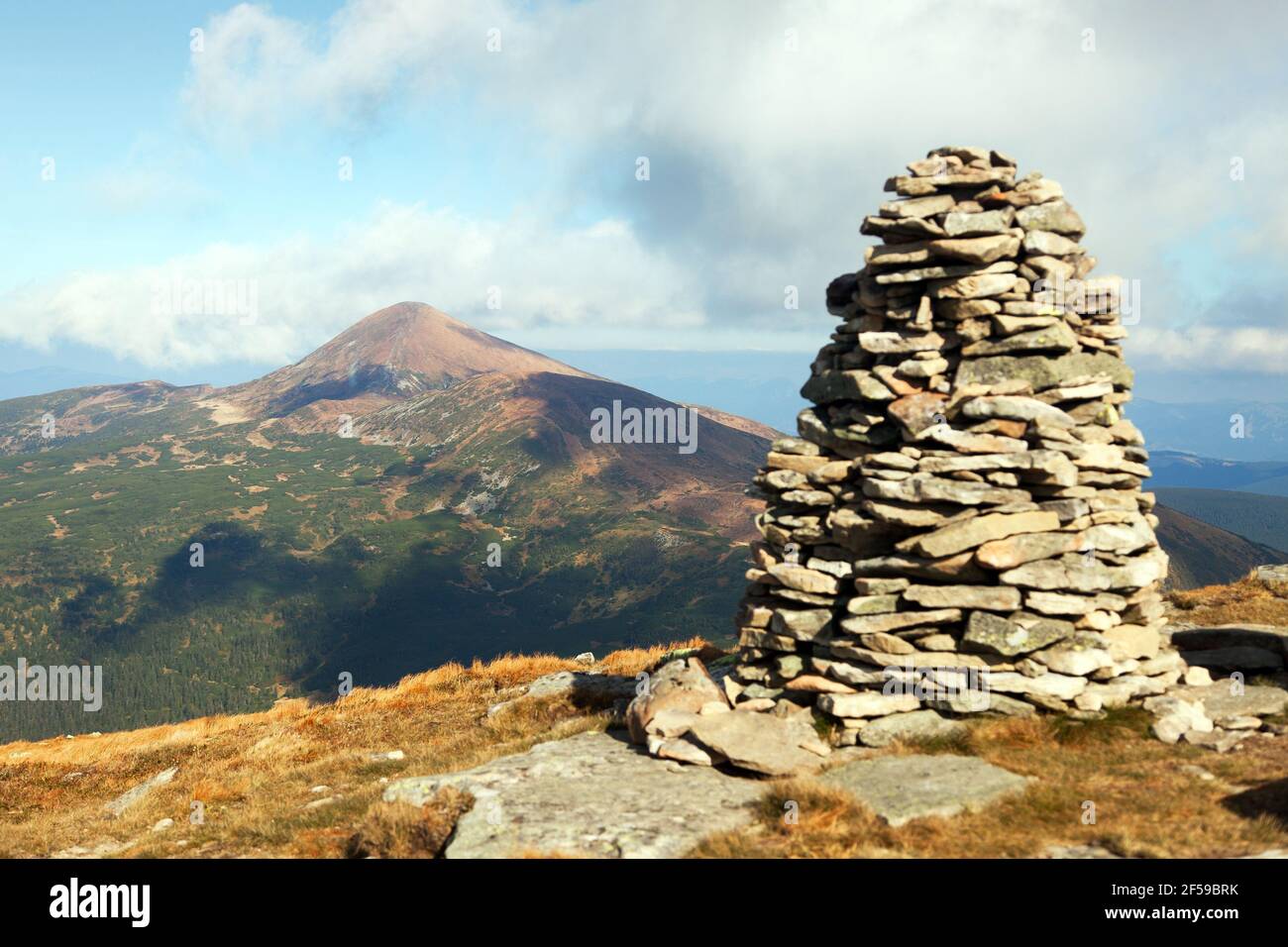 Mount Hoverla or Goverla, Ukraine Karpathian mountains, the highest mount of Ukraine Stock Photo ...