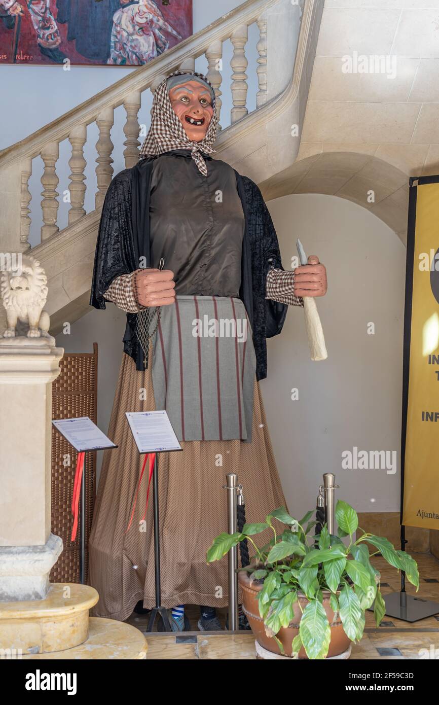 Manacor, Spain; march 18 2021: figure of the Jaia Corema at the ...