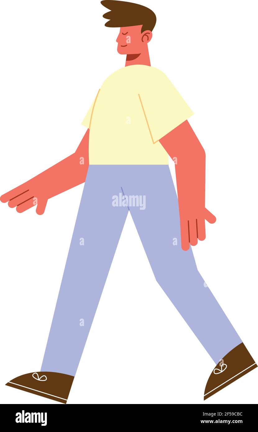 young man walking avatar character Stock Vector Image & Art - Alamy