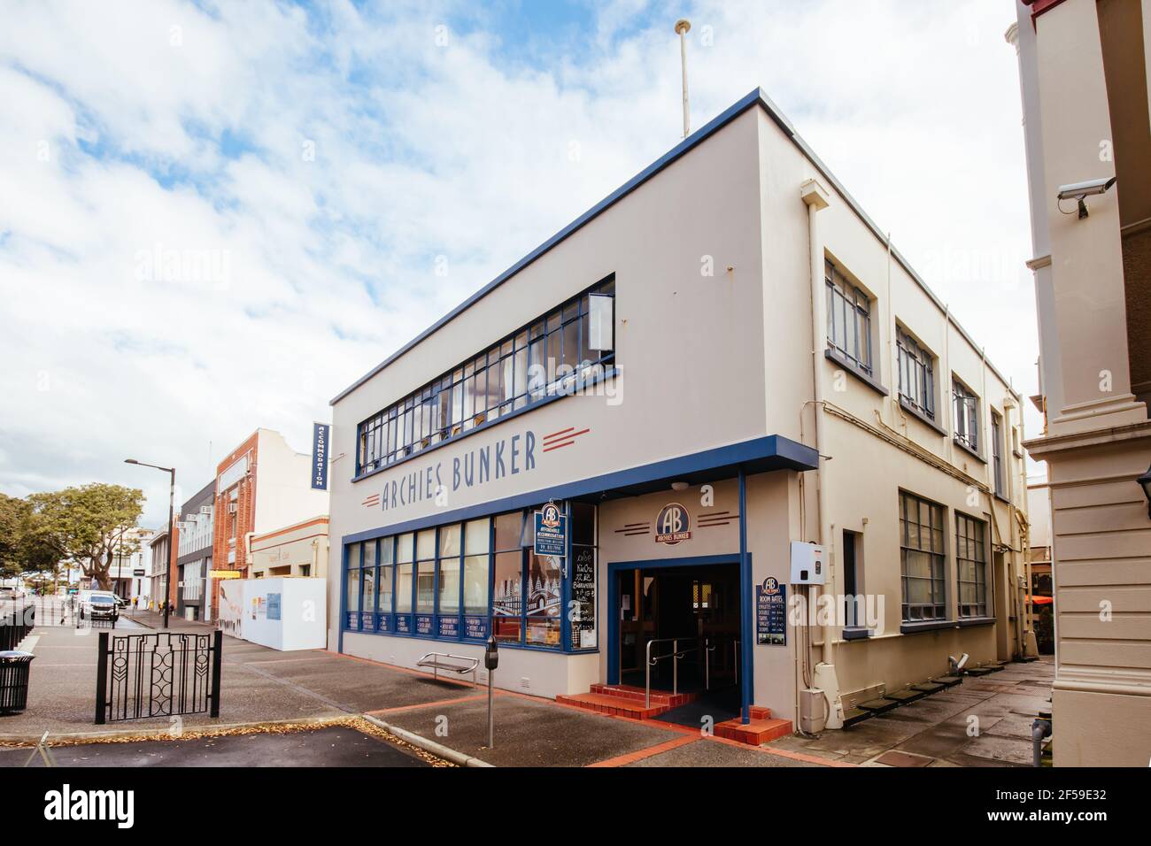 Iconic Art Deco Building Architecture in Napier New Zealand Stock Photo ...