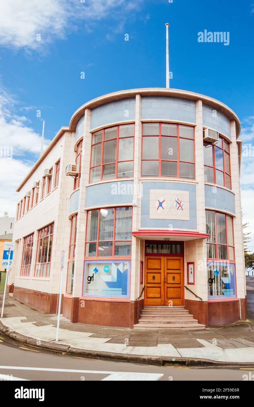 Iconic Art Deco Building Architecture in Napier New Zealand Stock Photo ...