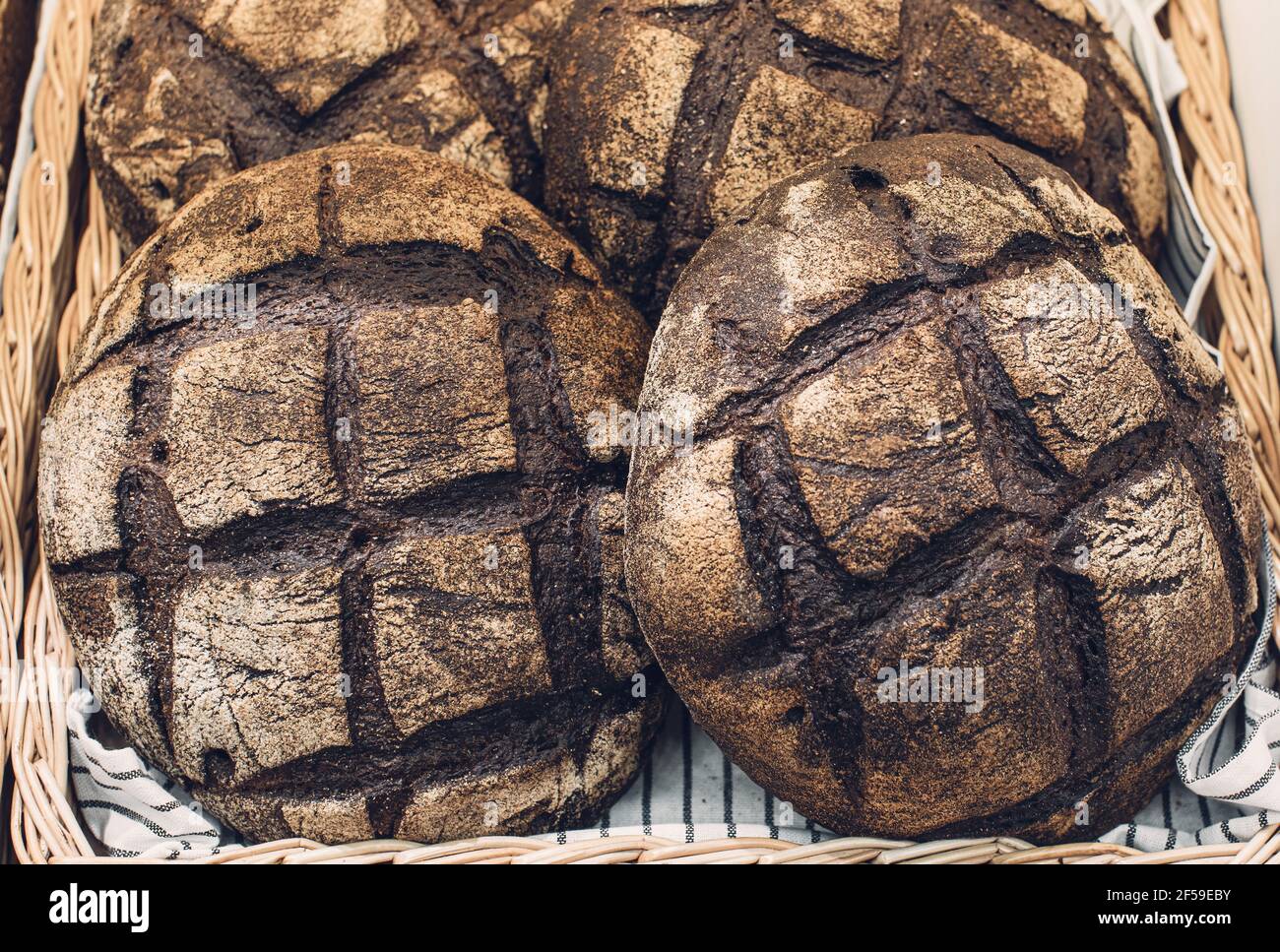 Bakery - gold rustic crusty loaves of bread and buns. High quality ...