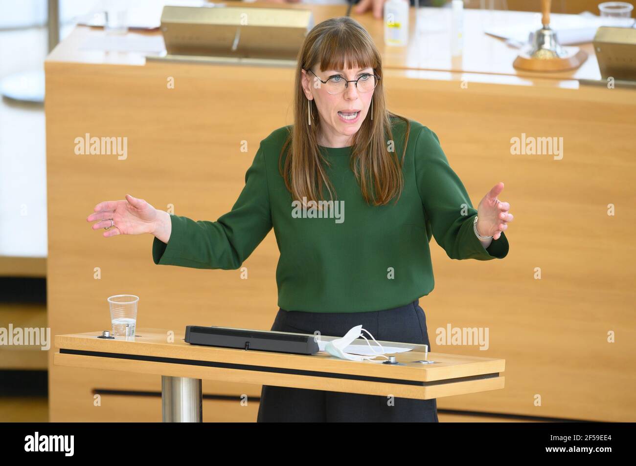 25 March 2021, Saxony, Dresden: Katja Meier (Bündnis90/Die Grünen ...