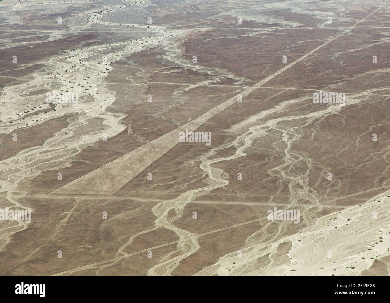 Nazca or Nasca mysterious lines and geoglyphs aerial view, landmark in ...