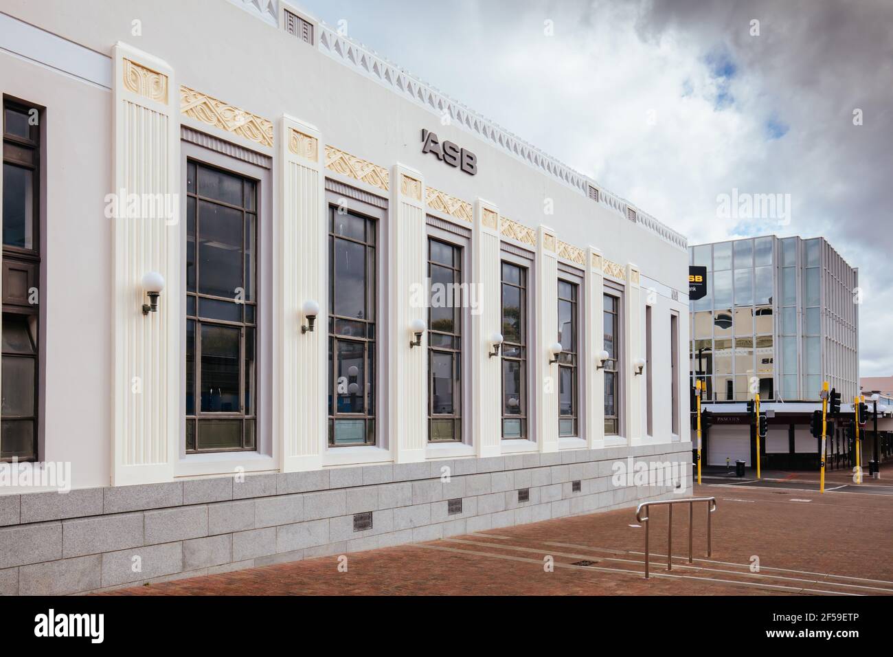 Iconic Art Deco Building Architecture in Napier New Zealand Stock Photo ...