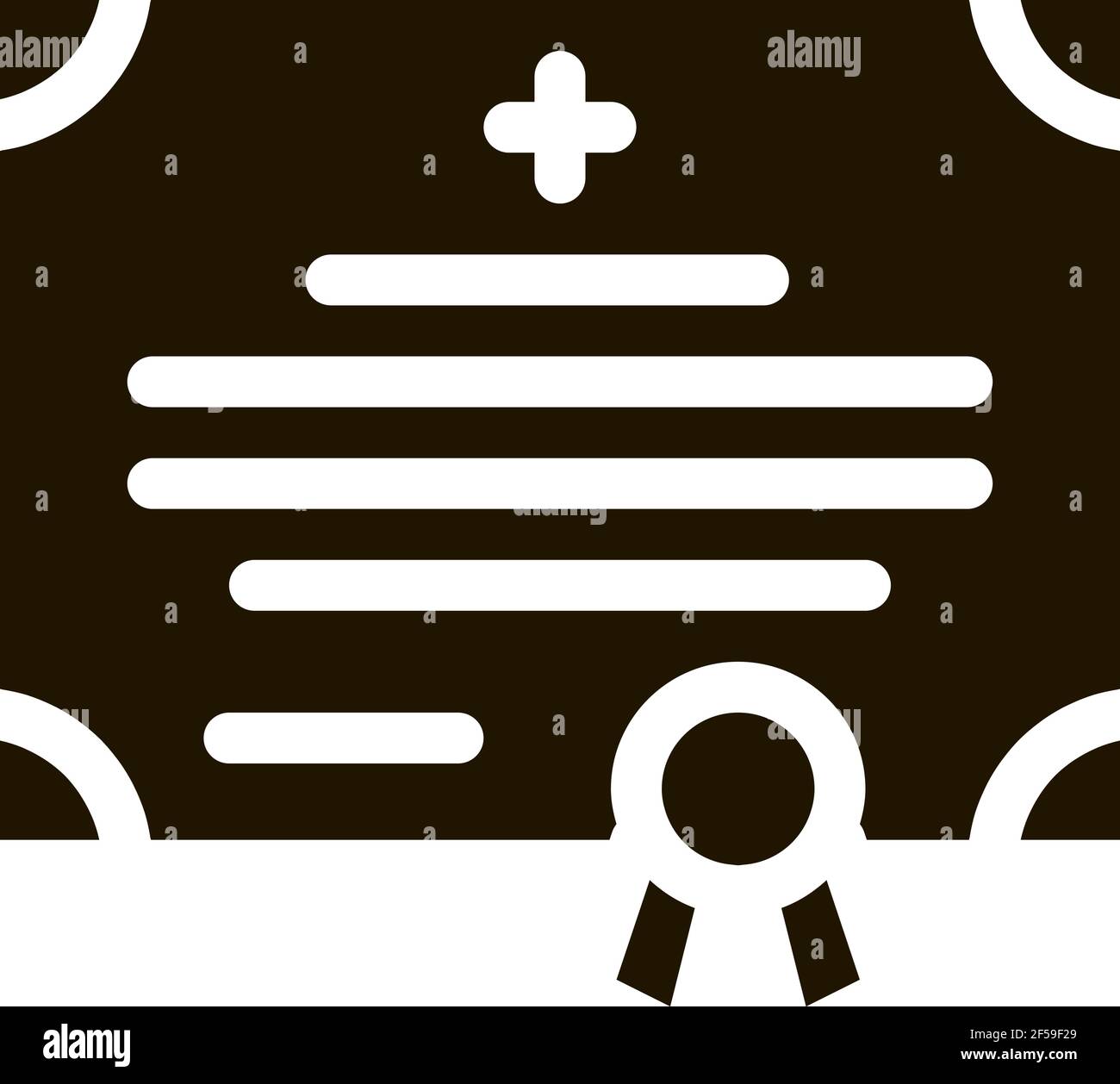 medical certificate of nurse degree icon Vector Glyph Illustration ...