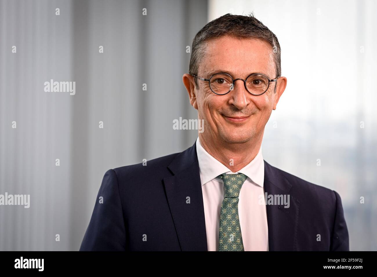 Bpost CEO ad-interim Dirk Tirez poses for the photographer at the Bpost ...