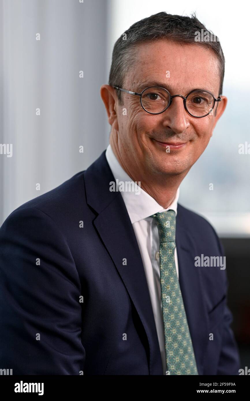 Bpost CEO ad-interim Dirk Tirez poses for the photographer at the Bpost ...