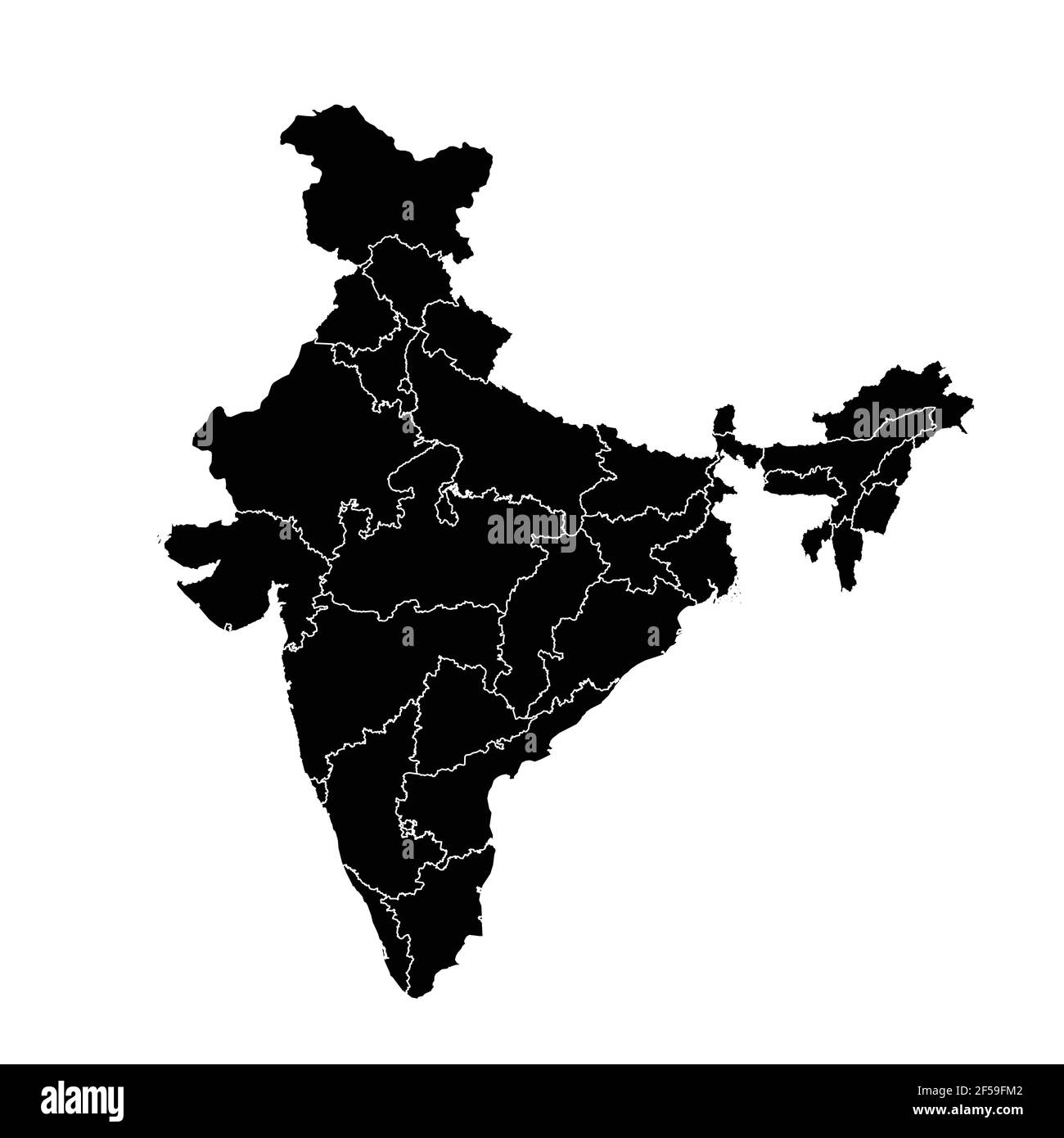 India country map hi-res stock photography and images - Alamy