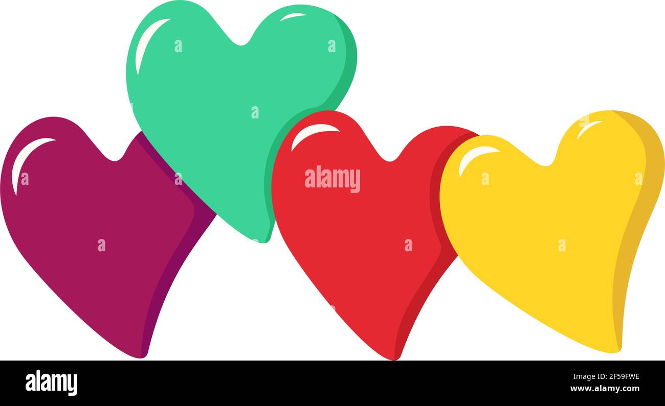 Set of hearts of different colours Stock Vector Image & Art - Alamy