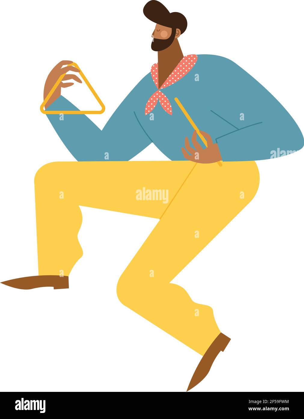 man playing triangle junina celebration Stock Vector Image & Art - Alamy