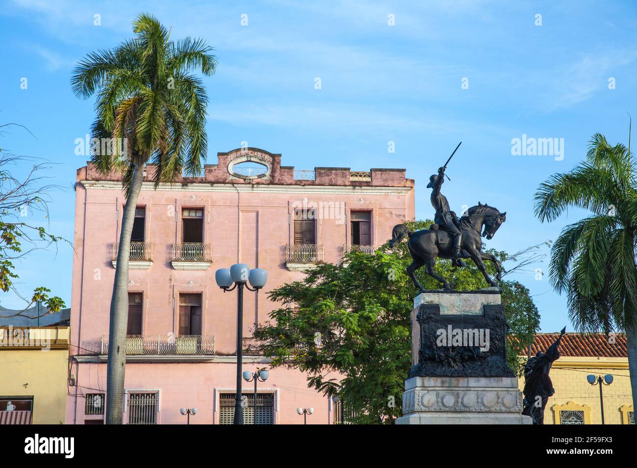 Cuba, Camaguey Province, Camaguey, Ignacio Agramonte, Bronze equestrian ...
