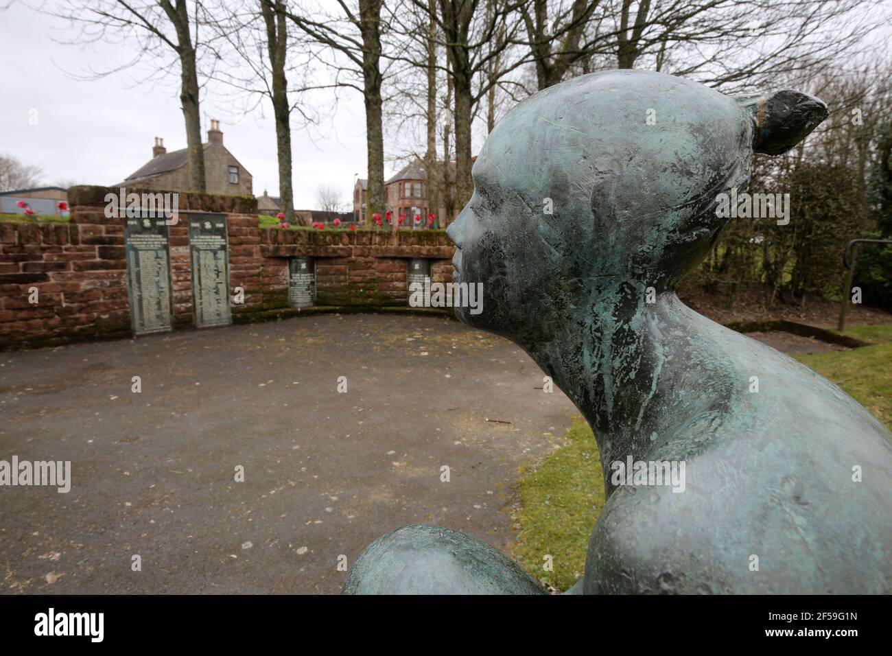 Sanquhar, Dumfries & Galloway, Scotland, UK. 22 Mar 2021. War Memorial ...