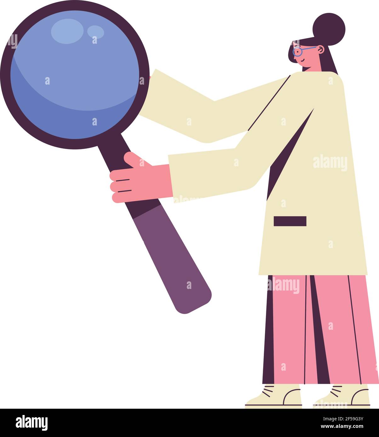 female doctor with magnifying glass Stock Vector Image & Art - Alamy
