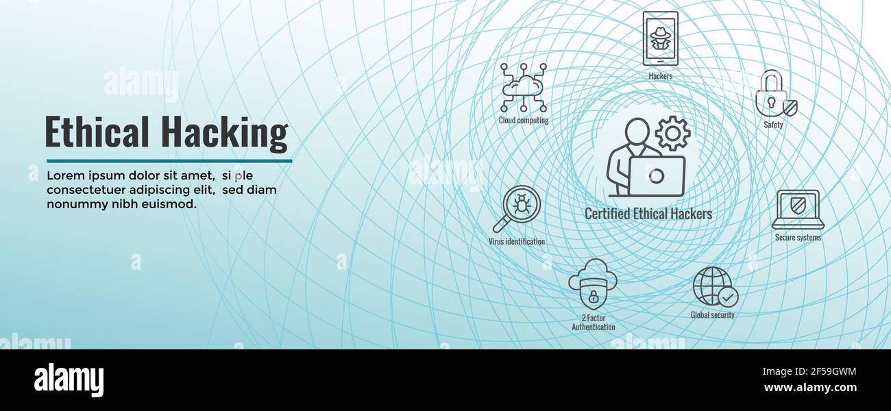 Certified Ethical Hacker - CEH - icon set, web header banner Stock ...
