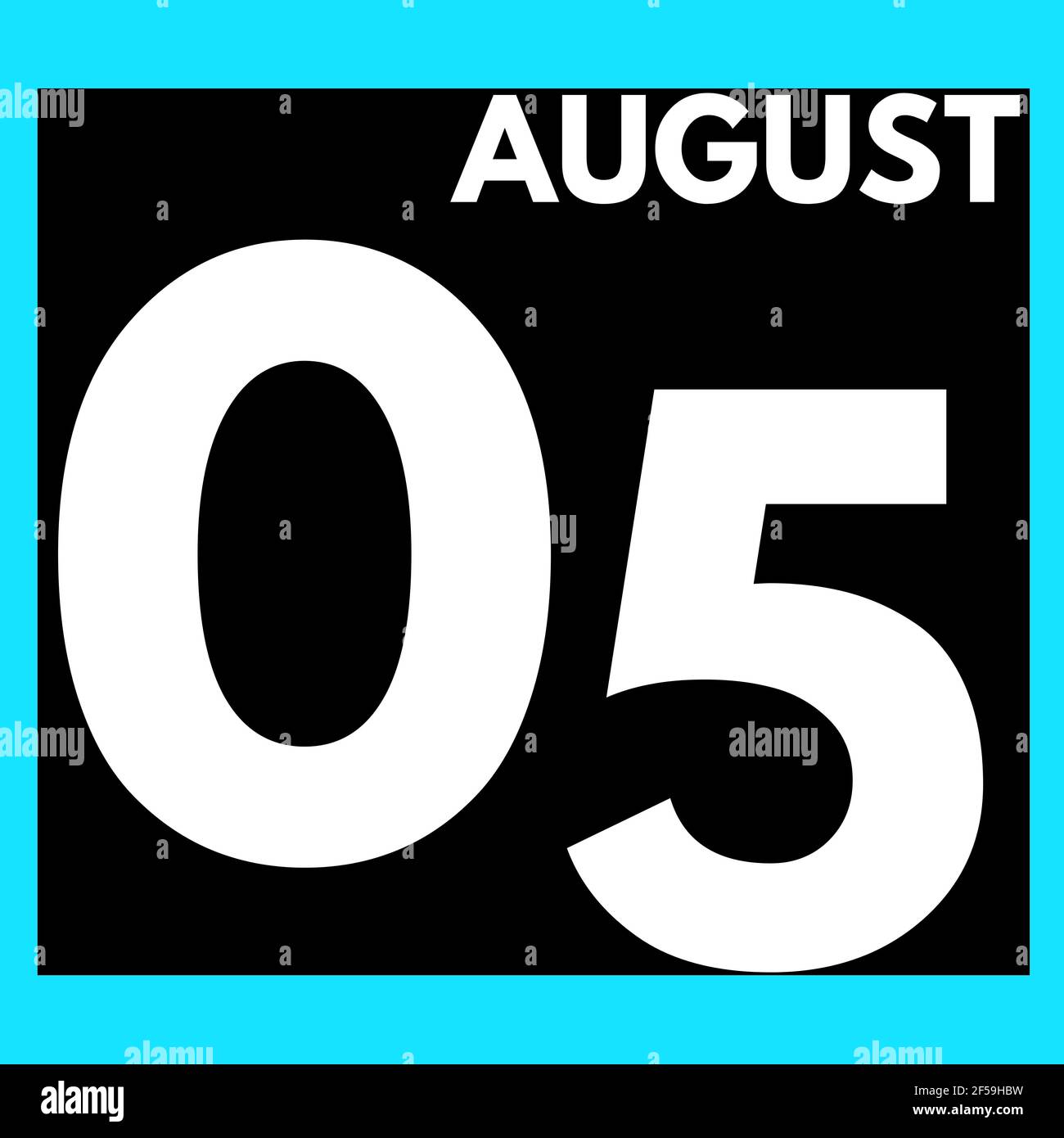 August 5 . Modern daily calendar icon .date ,day, month .calendar for ...