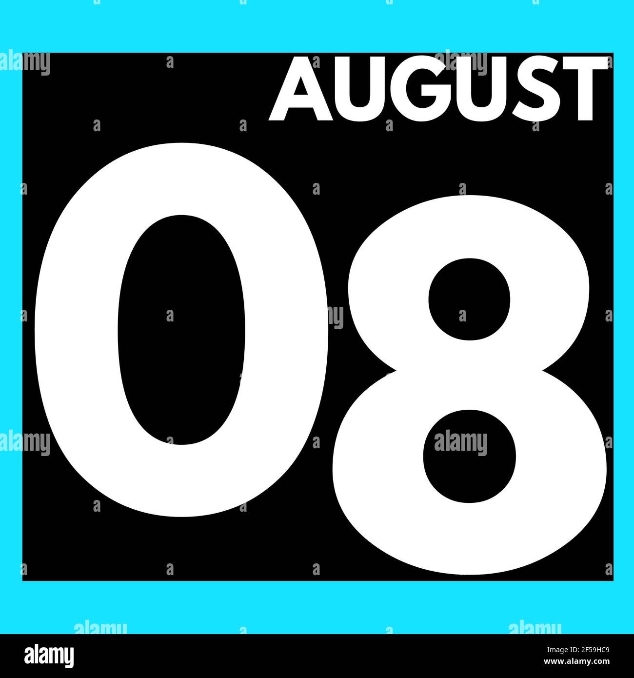 August 8 . Modern daily calendar icon .date ,day, month .calendar for ...