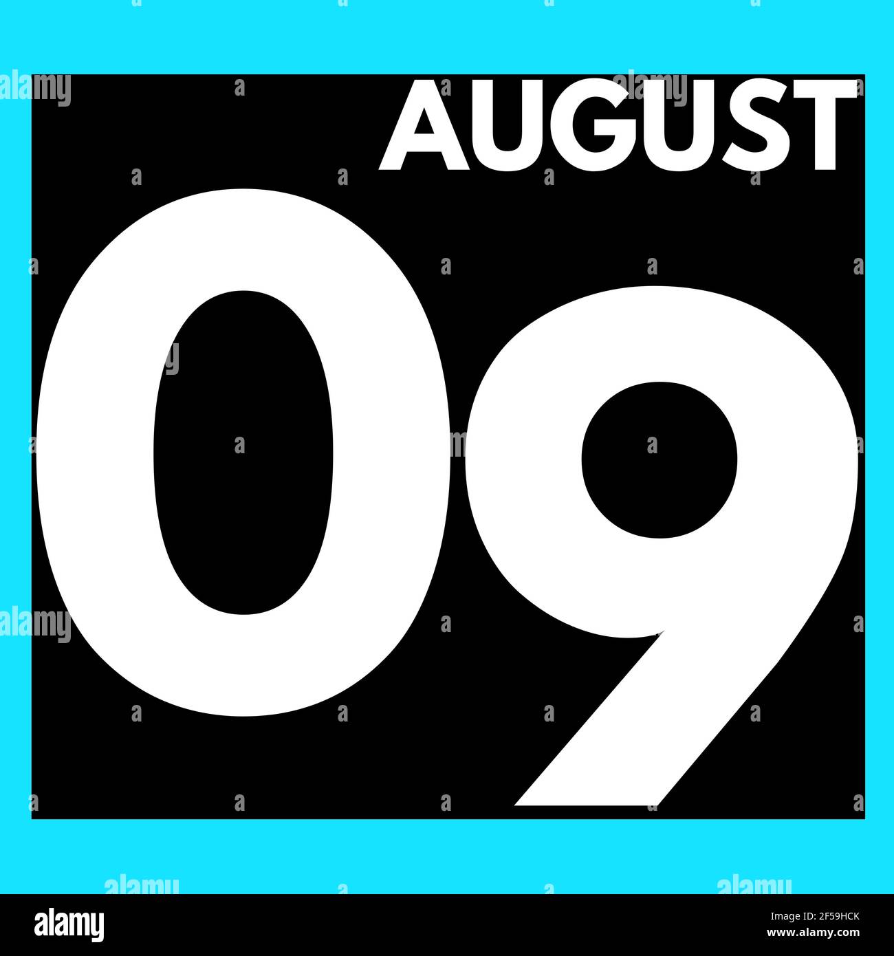 August 9 . Modern daily calendar icon .date ,day, month .calendar for ...