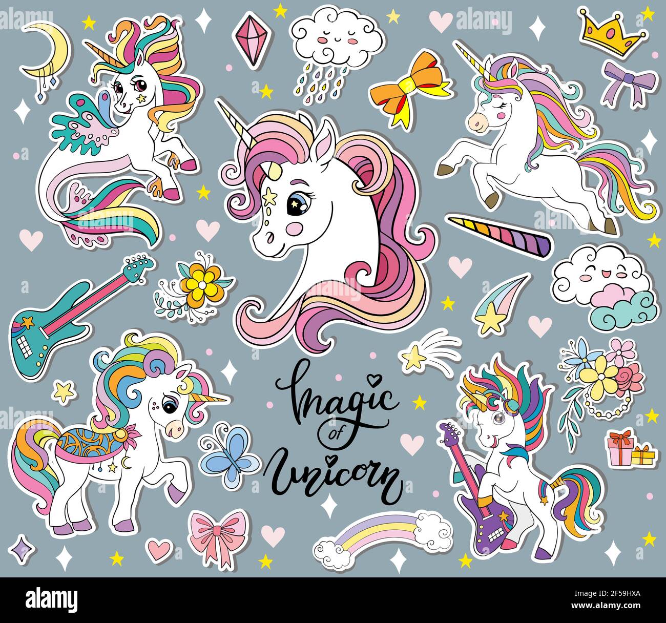 Rainbow illustration set hi-res stock photography and images - Alamy