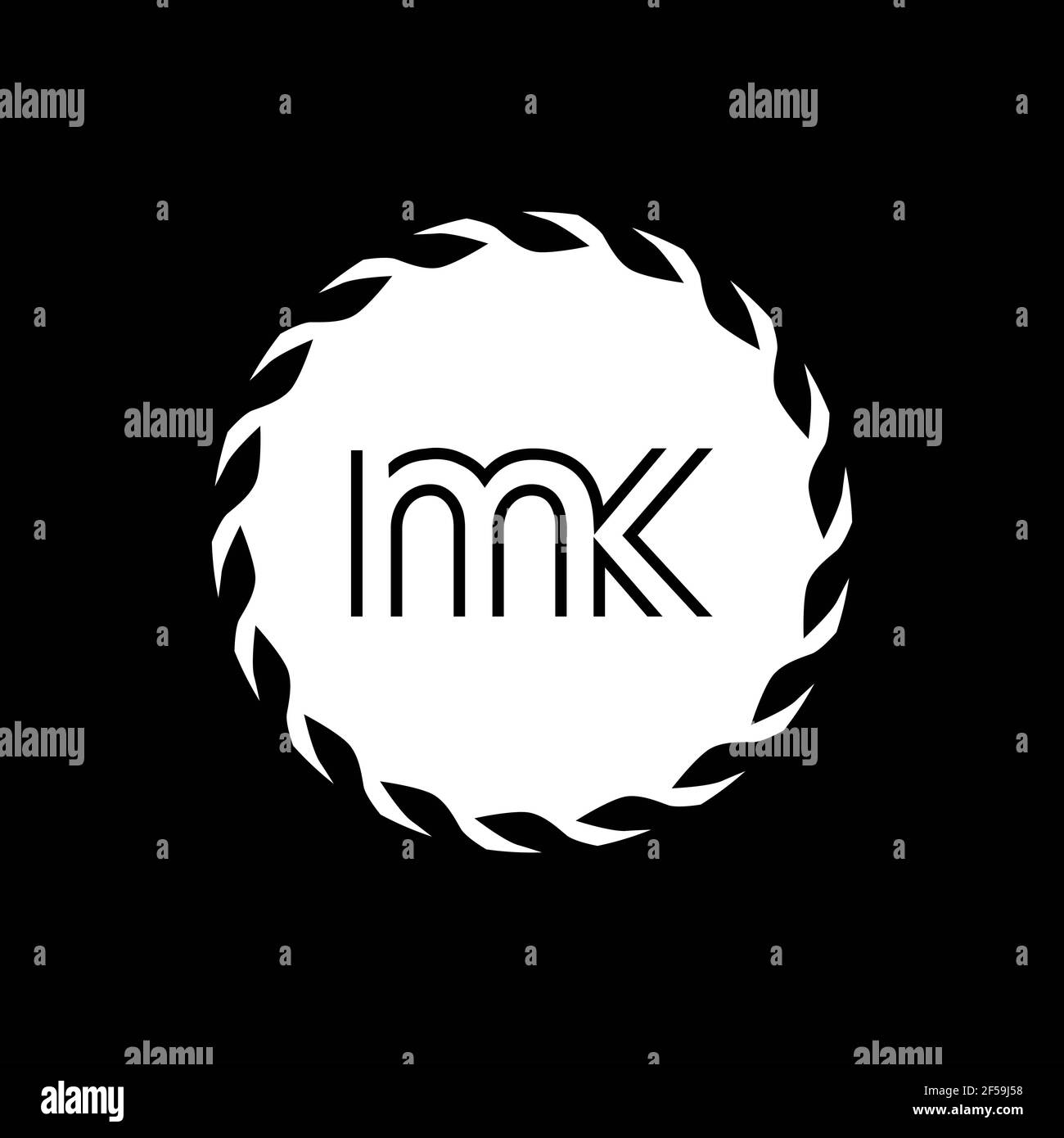MK KM abstract vector logo monogram template Stock Photo - Alamy