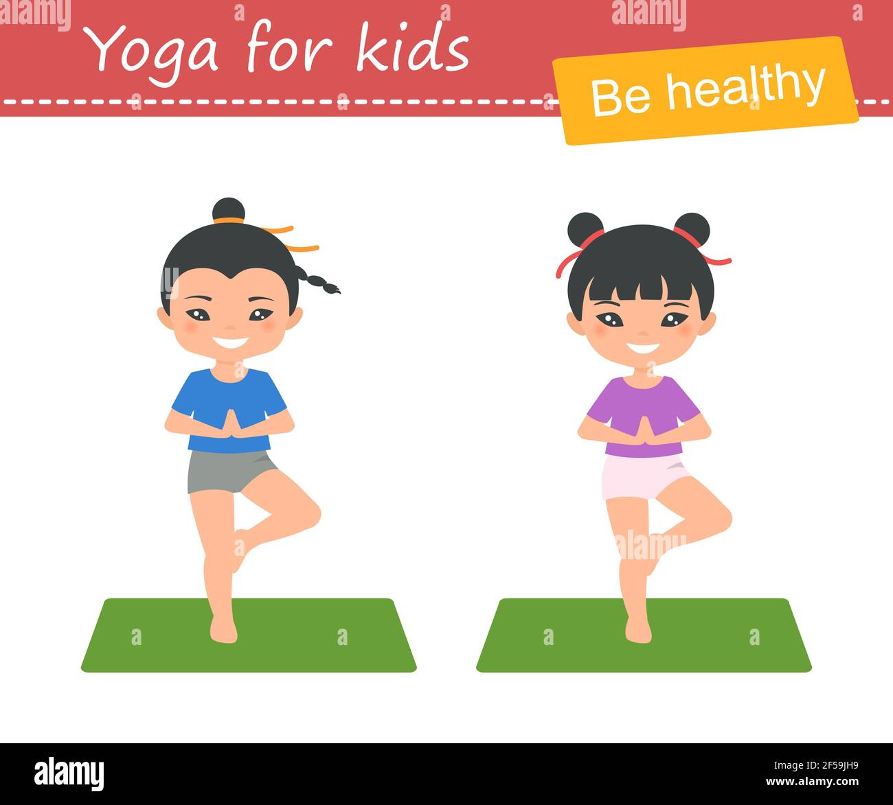 Cute chinese chibi boy and chibi girl doing yoga isolated on white ...