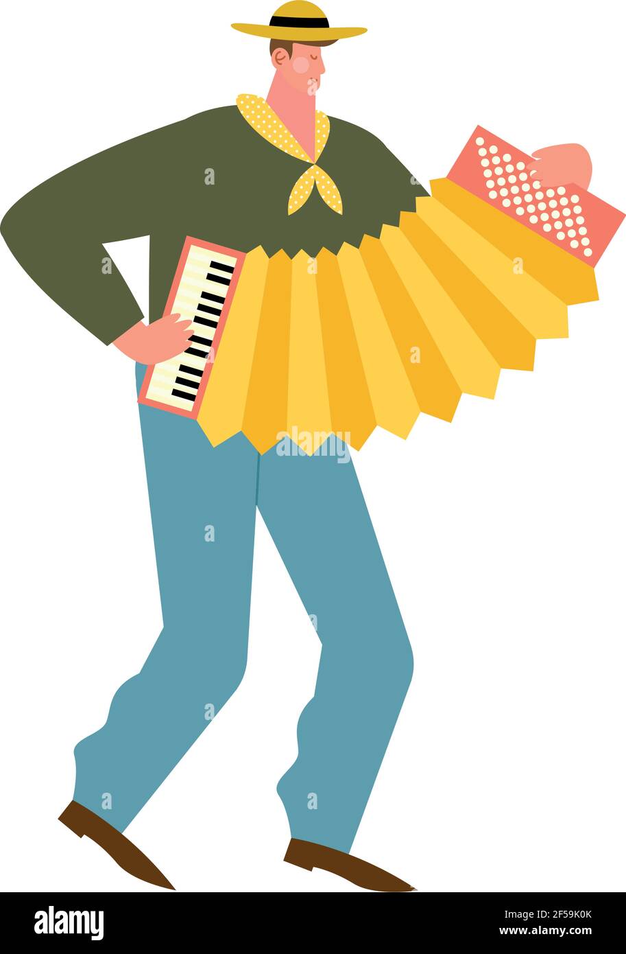Man playing concertina Stock Vector Images - Alamy