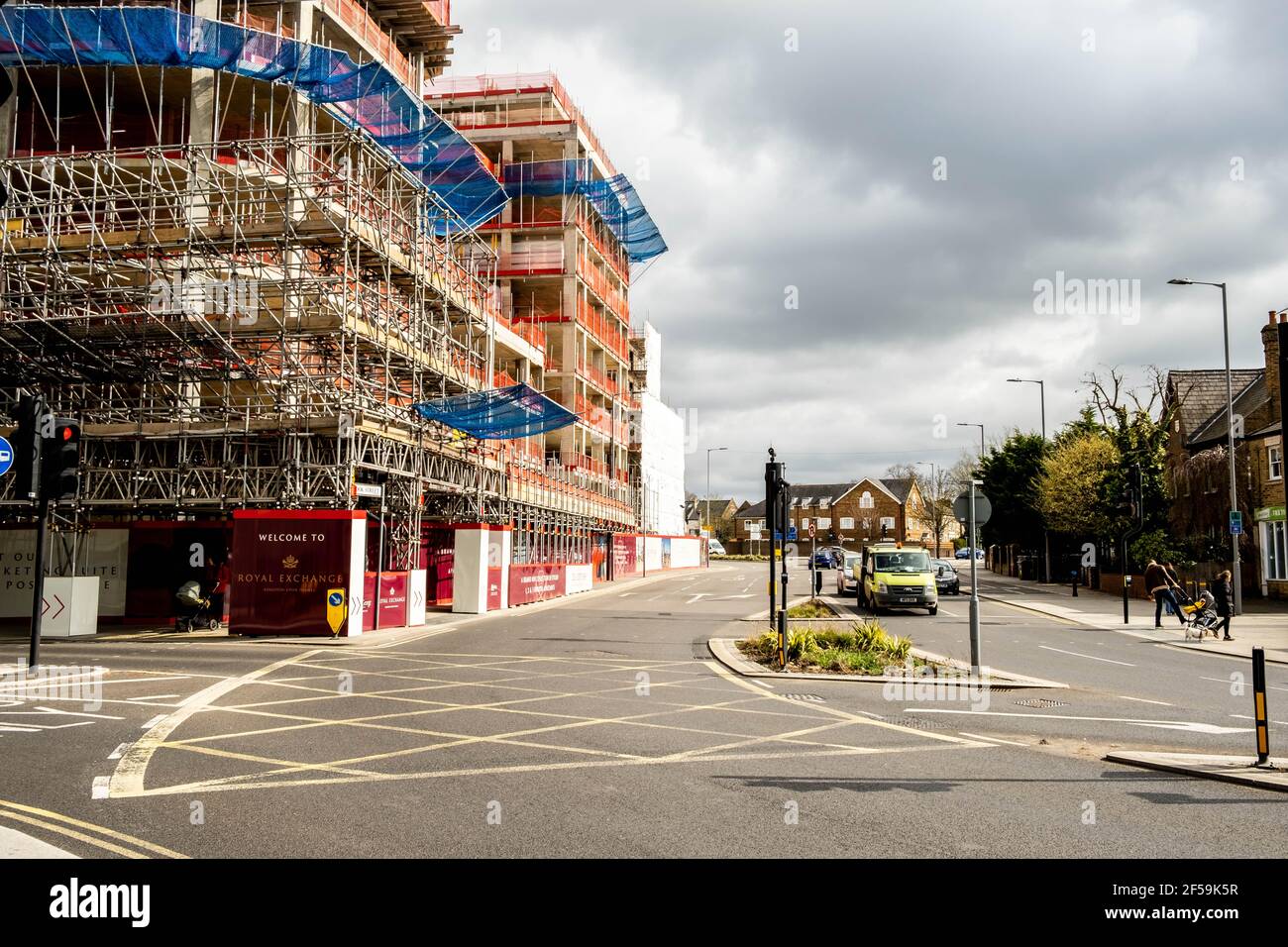 London UK, March 25 2021, Construction or Building Site Work On A New ...