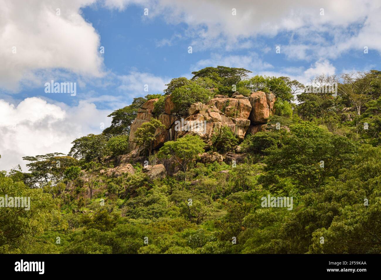 Rock formation on a hill in Zimbabwe Stock Photo - Alamy