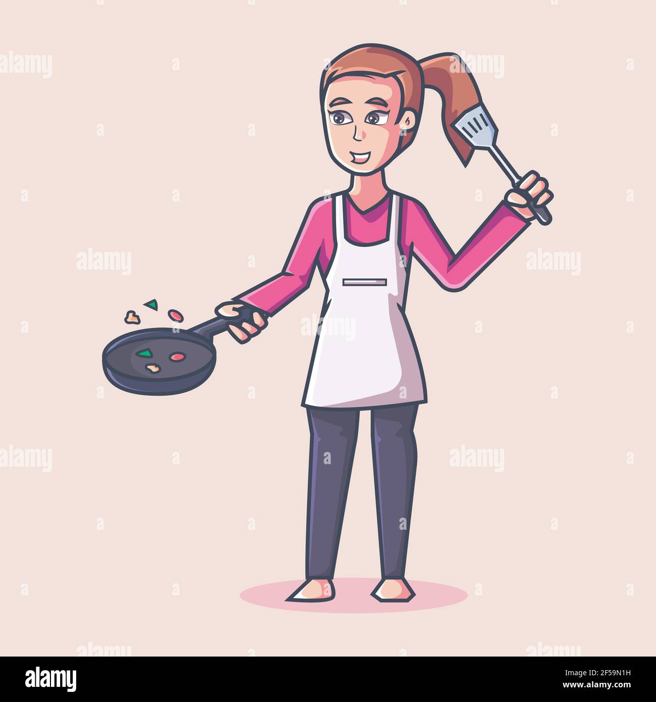 wife house is cooking. cartoon illustration Stock Vector Image & Art ...