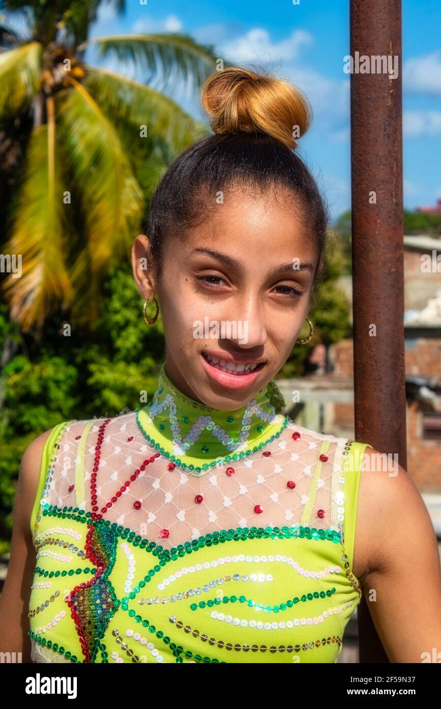 Portrait of Cuban young gymnast, Santiago de Cuba, Cuba Stock Photo - Alamy