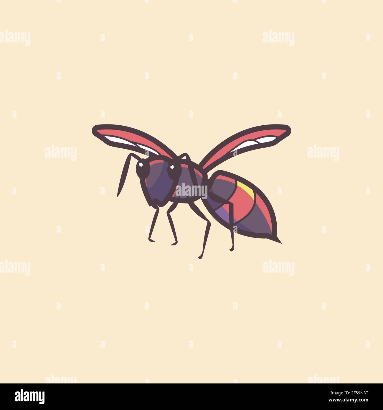 wasp cartoon. premium insect illustration Stock Vector Image & Art - Alamy