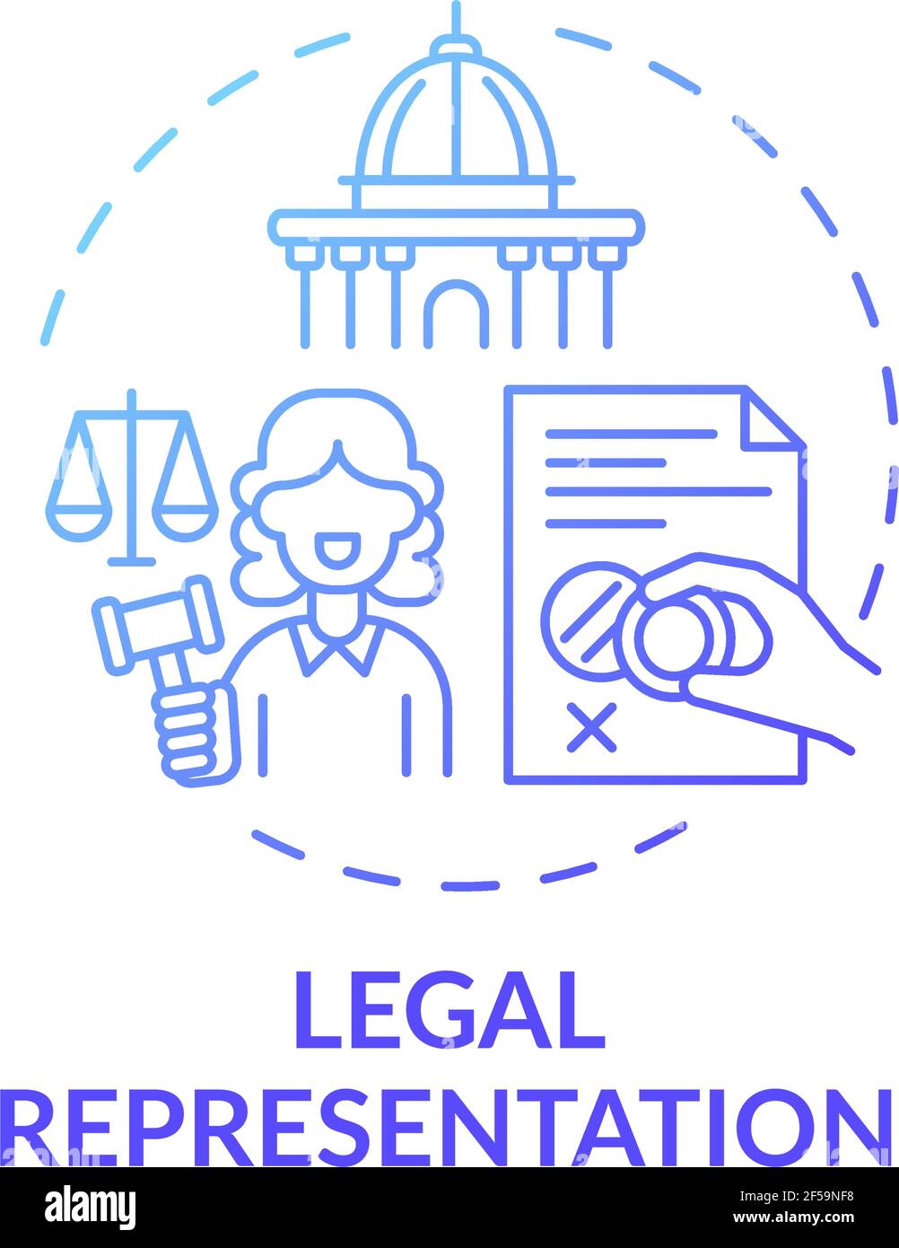 Legal representation concept icon Stock Vector Image & Art - Alamy