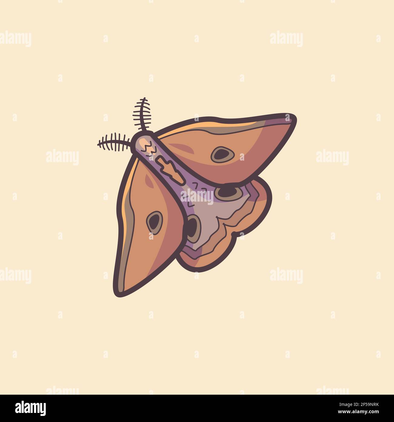 Cute moth character wild Stock Vector Images - Alamy