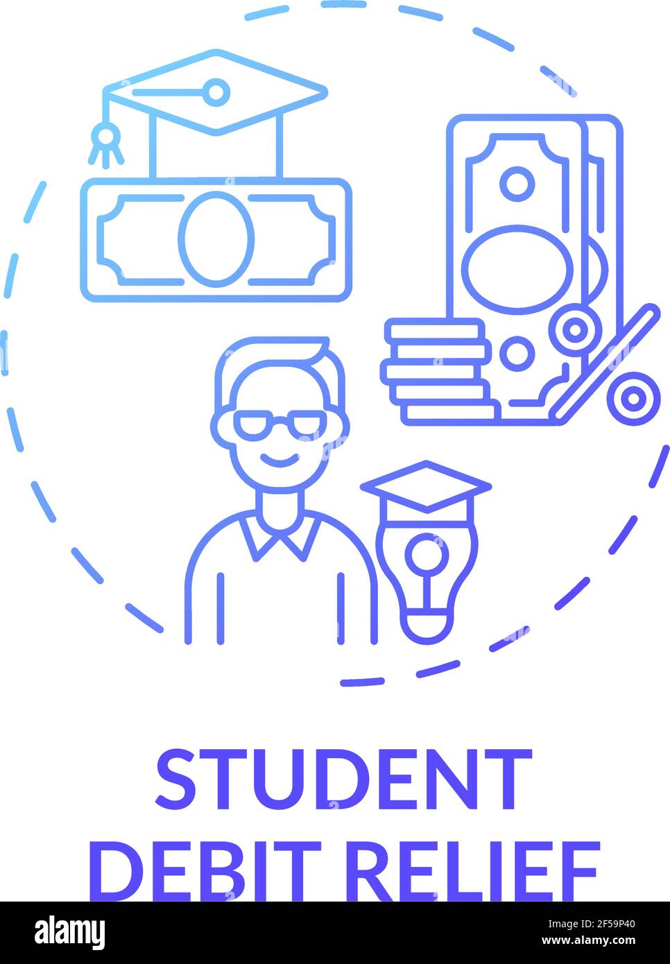 Student debt relief concept icon Stock Vector Image & Art - Alamy
