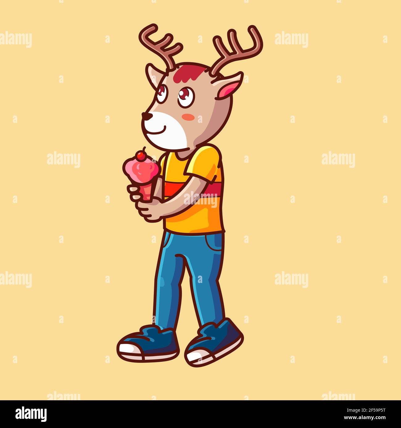 Kid ice cream nature Stock Vector Images - Alamy