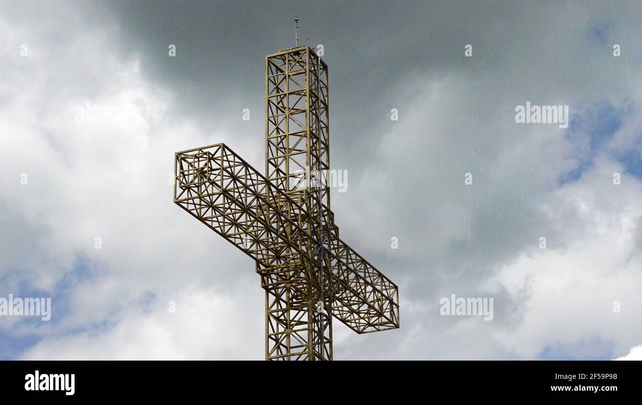 Steel crucifix. Large steel cross Stock Photo - Alamy