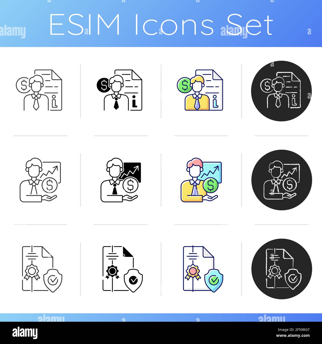 Brokerage service icons set Stock Vector Image & Art - Alamy