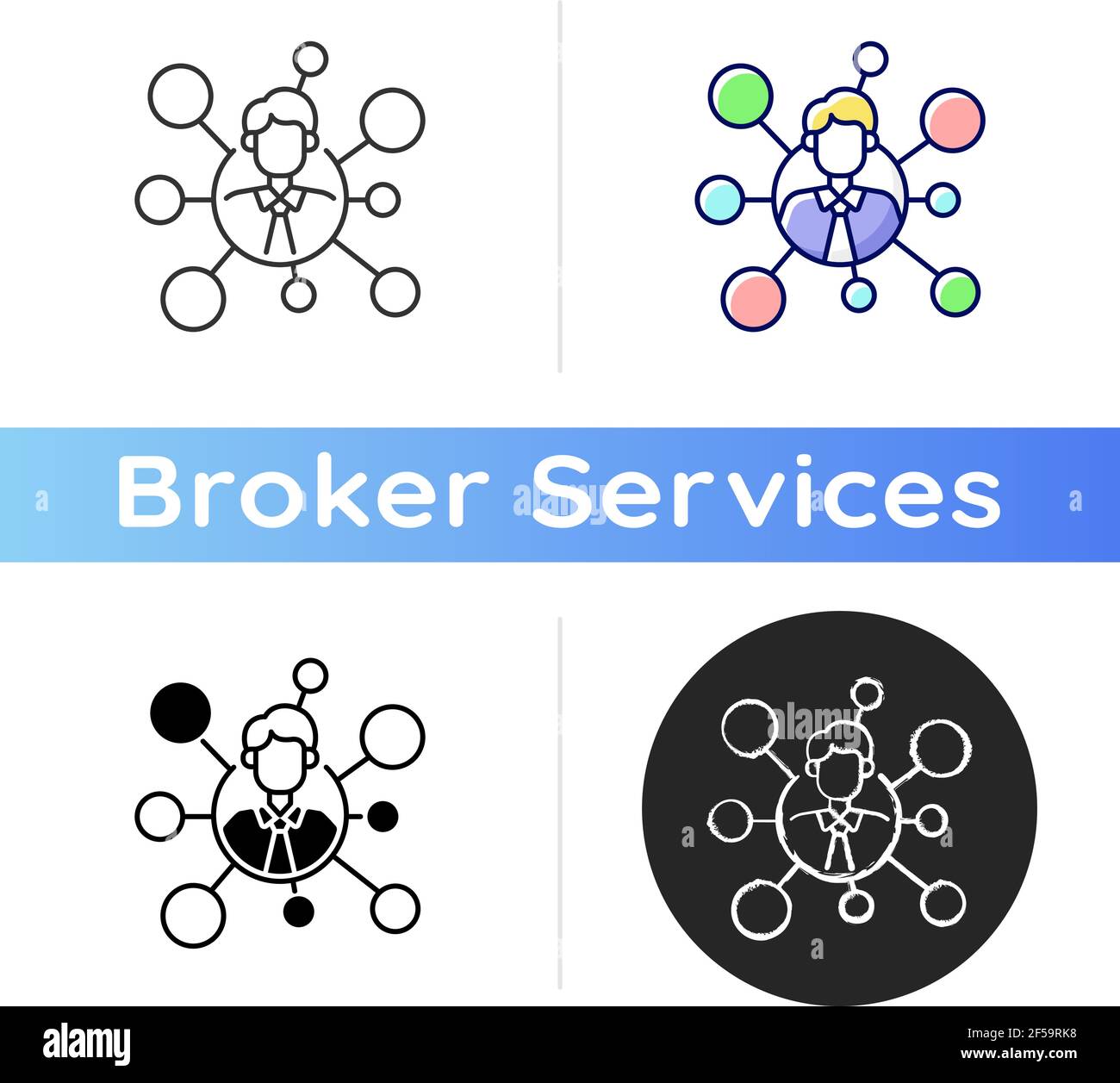 Broker's connections icon Stock Vector Image & Art - Alamy