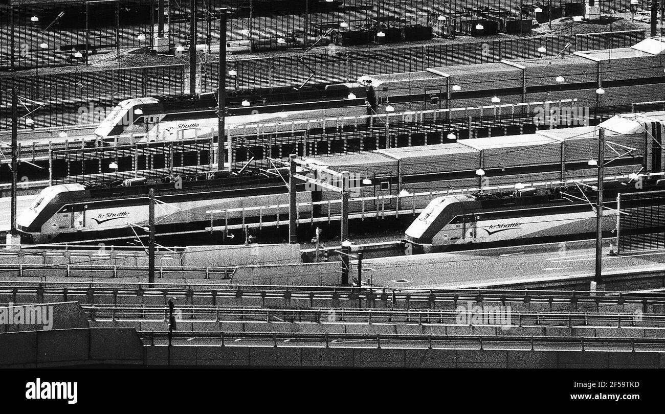 Transport Channel Tunnel Train Terminal jan 1998at Folkstone Dbase ...