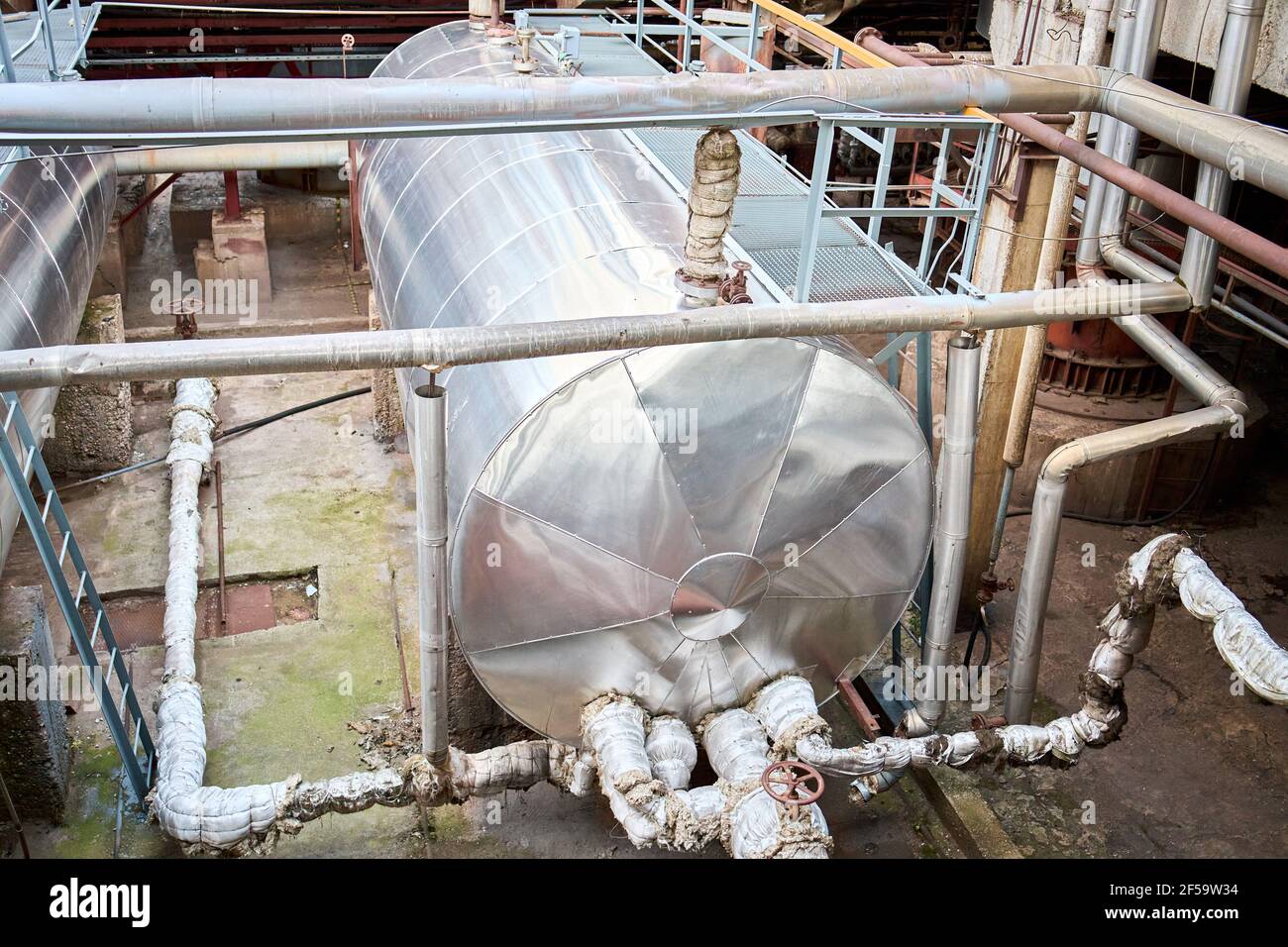 Petrochemical production equipment. Horizontal storage tank storage ...