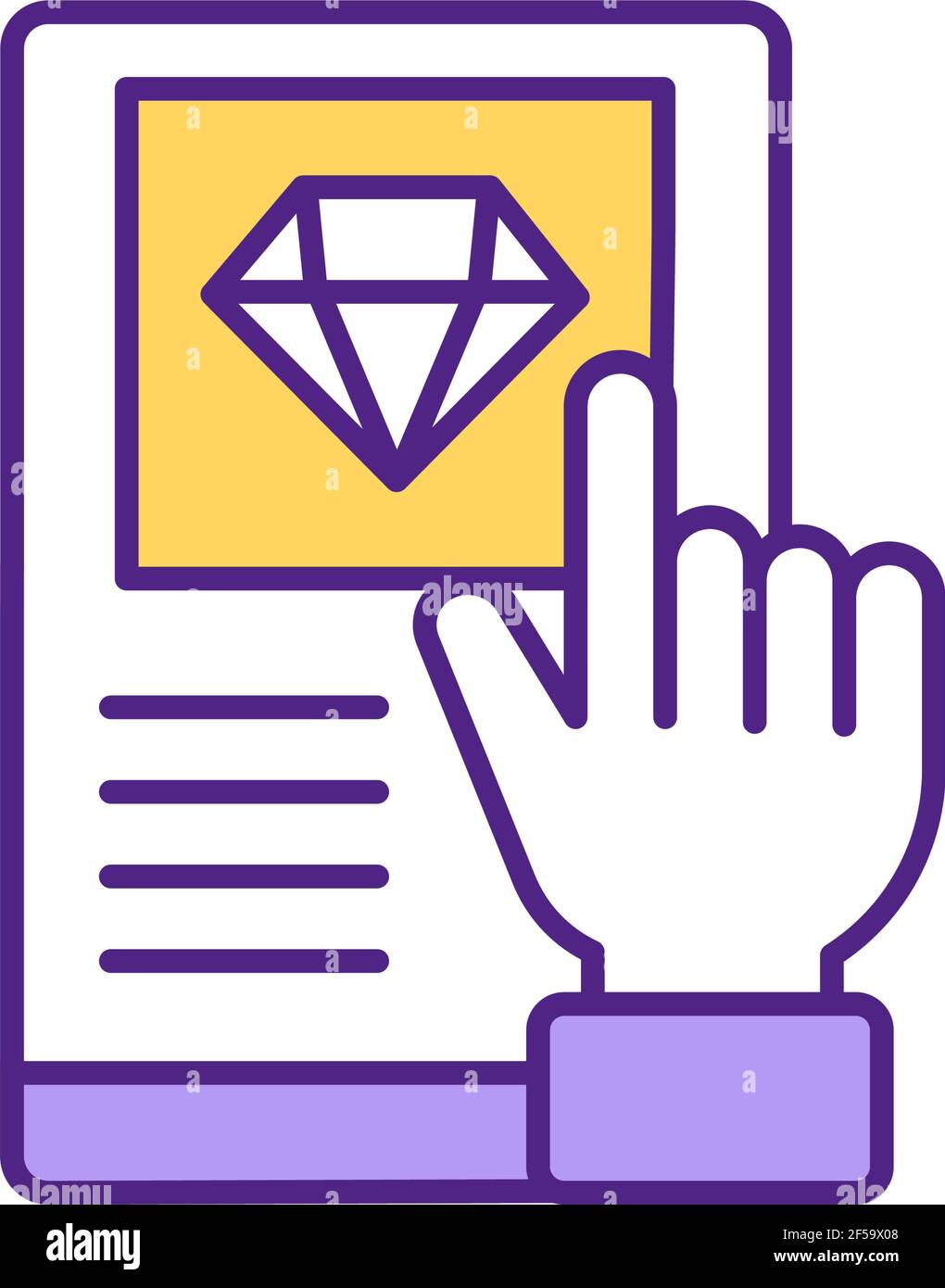 Online Marriage Diamond Ring Proposal Rgb Color Icon Stock Vector Image