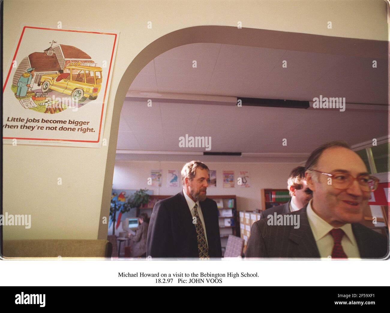 Michael Howard MP Home Secretary of the Conservative Party on a visit ...