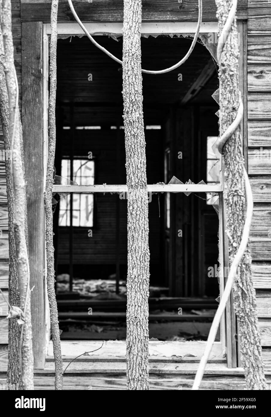 weathered old broken window in abandoned building Stock Photo - Alamy